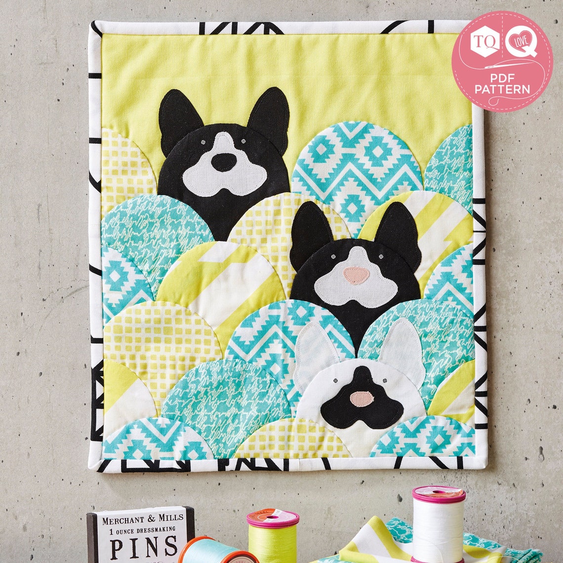 Clamshell Cuties Mini Quilt Pattern PDF – Gathered