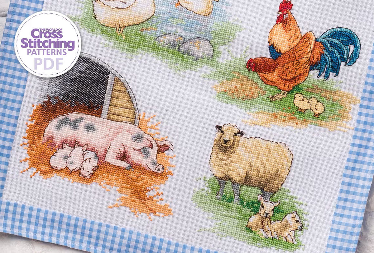 Farm Animals Cross Stitch Pattern PDF – Gathered