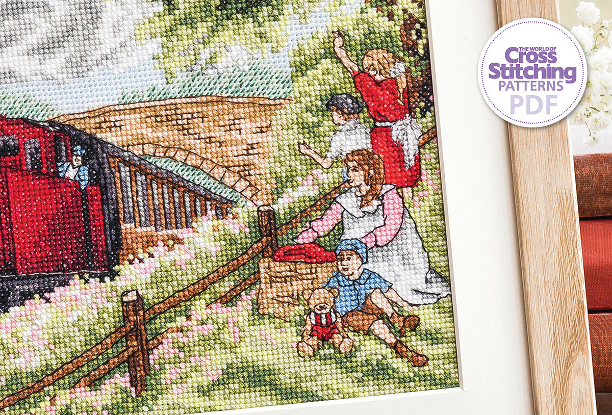 Steam Train Cross Stitch Pattern PDF – Gathered