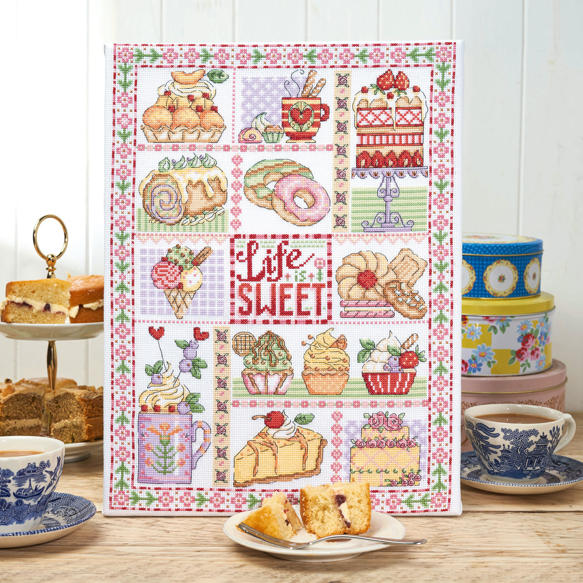Life Is Sweet Sampler Cross Stitch PDF Pattern – Gathered