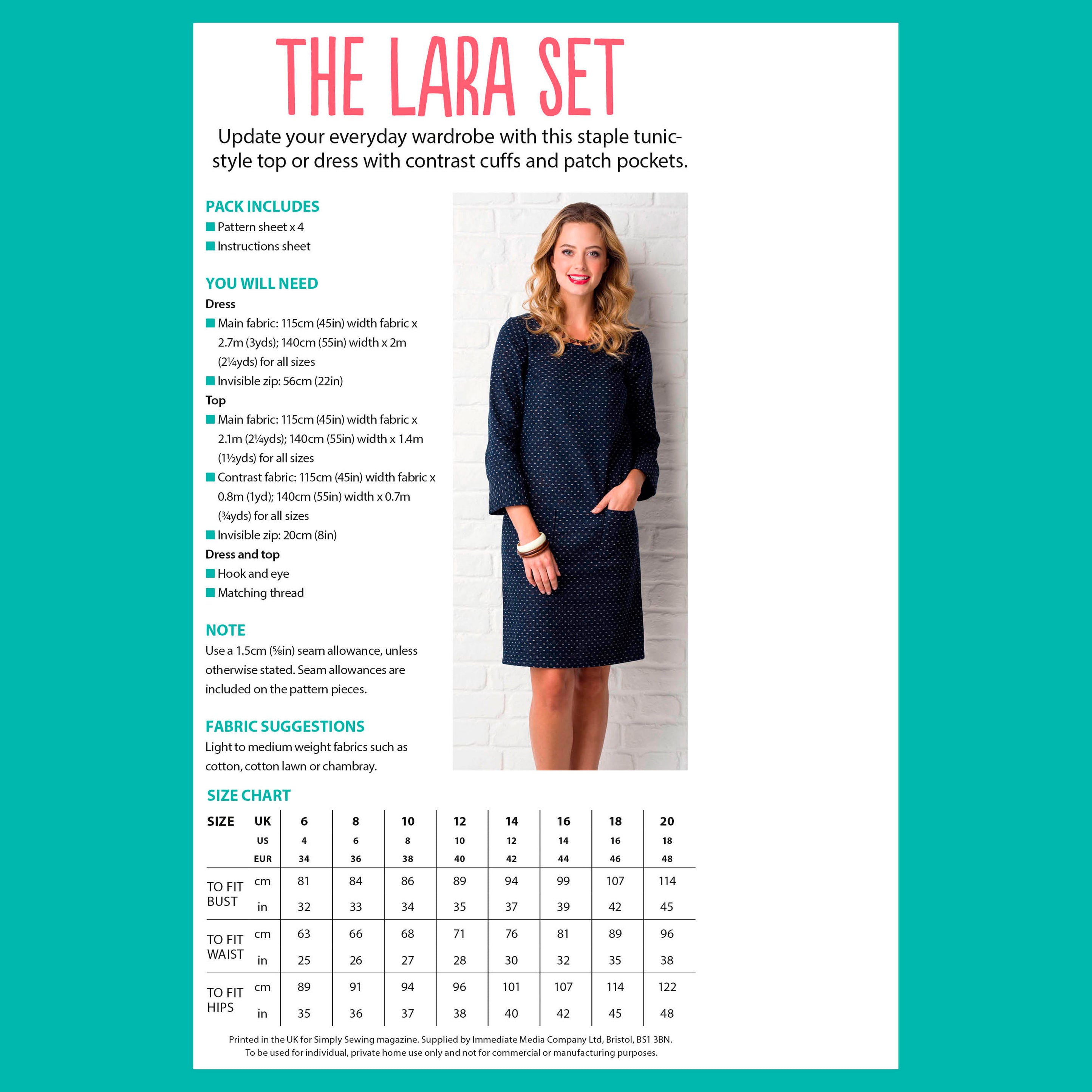 Lara Set Sewing Pattern PDF – Gathered